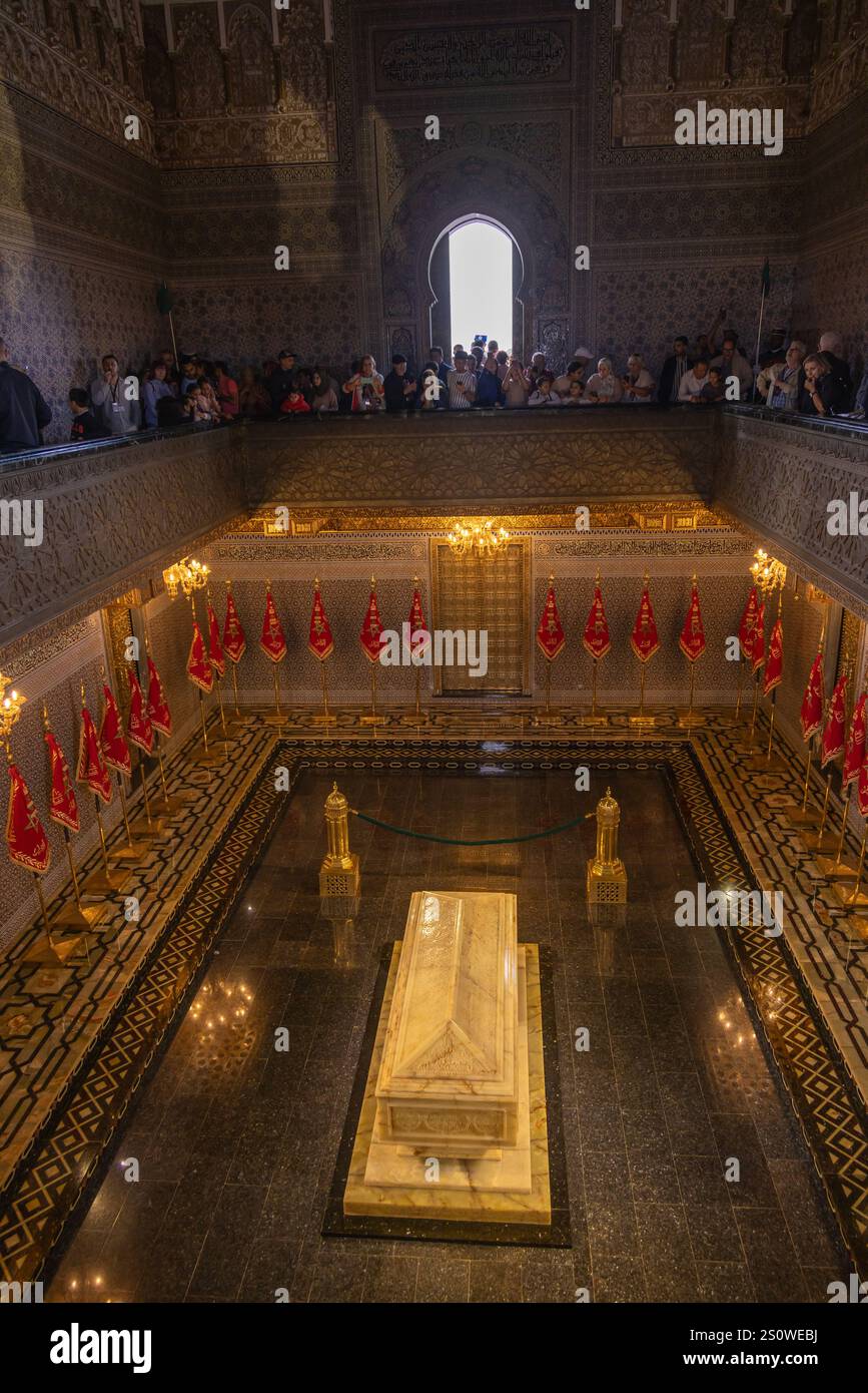 MOROCCO. RABAT. THE MOHAMMED V MAUSOLEUM HOUSES THE TOMBS OF KING ...