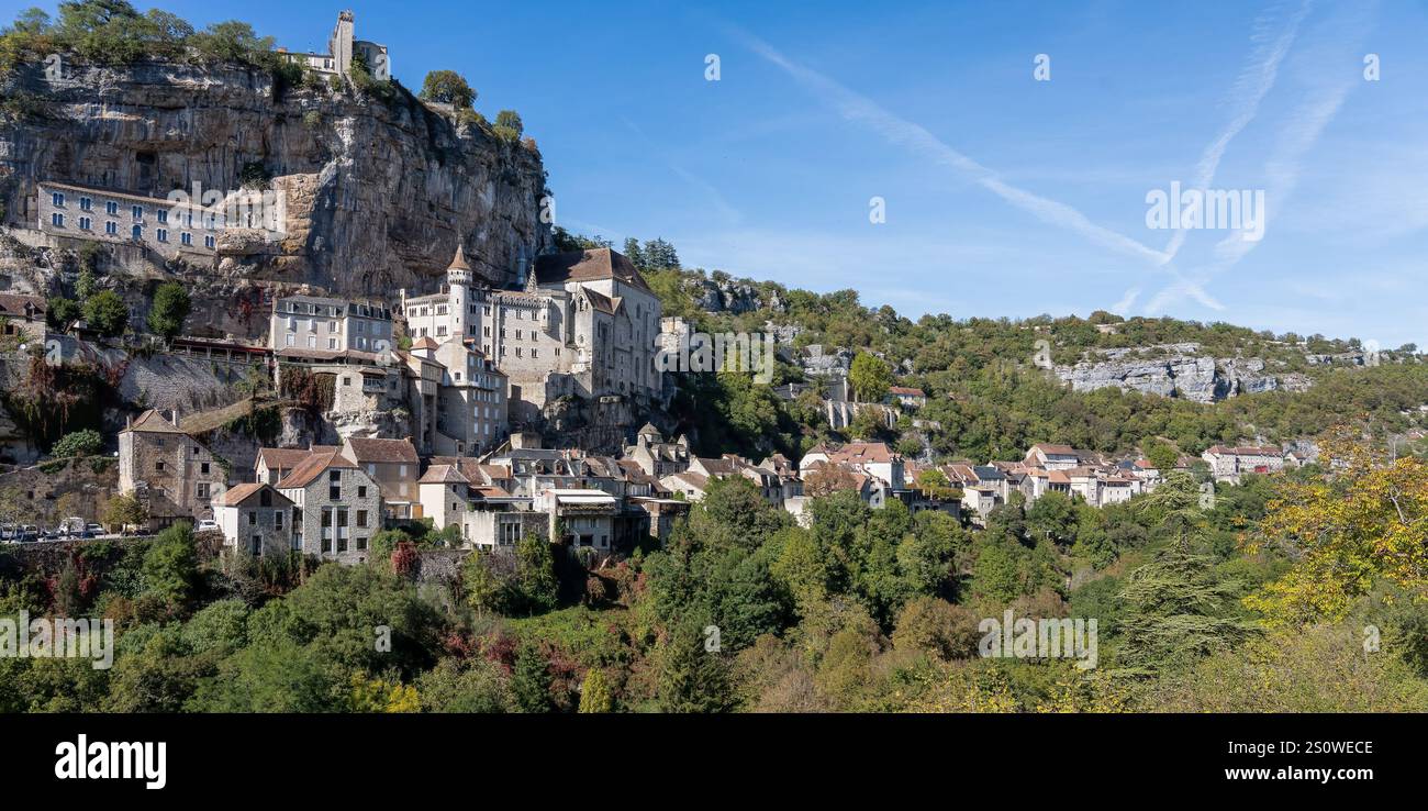Rocamadour, a french village and castle built on a cliff in the Lot ...