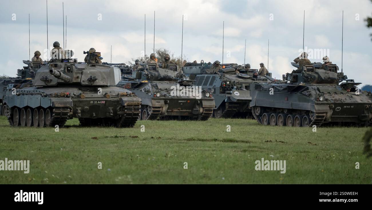 a squadron of British army FV4034 Challenger 2 ii main battle tanks and ...