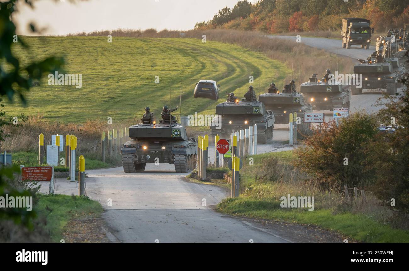 squadron of british army challenger ii 2 FV4034 main battle tanks, in ...