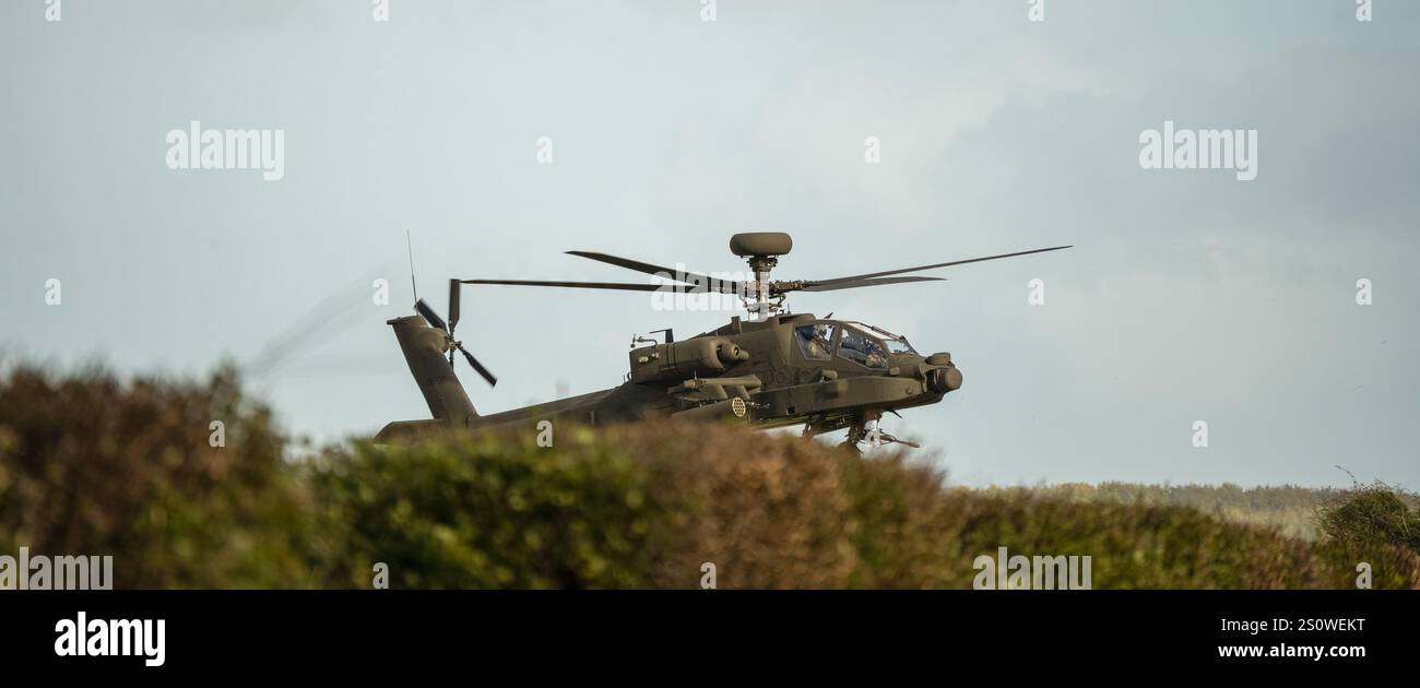 close-up of a British army Boeing Apache Attack helicopter Longbow ...