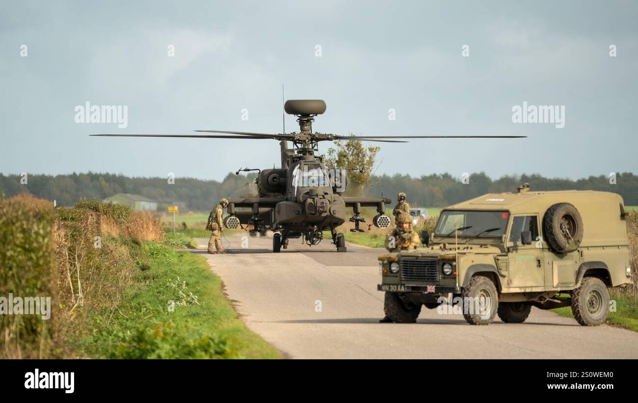 close-up of a British army Boeing Apache Attack helicopter Longbow ...