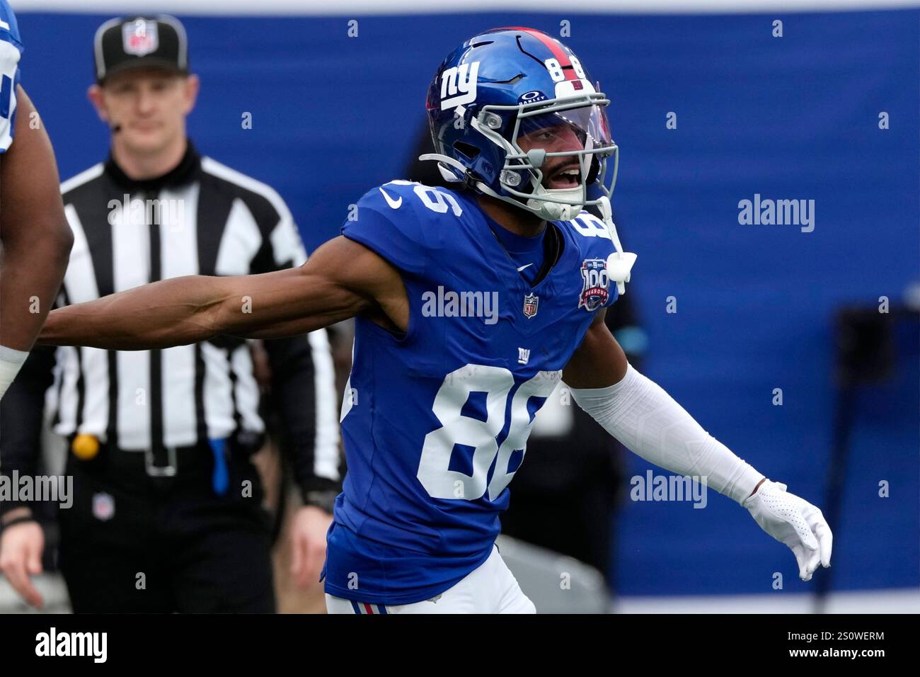 New York Giants wide receiver Darius Slayton celebrates after scoring a ...