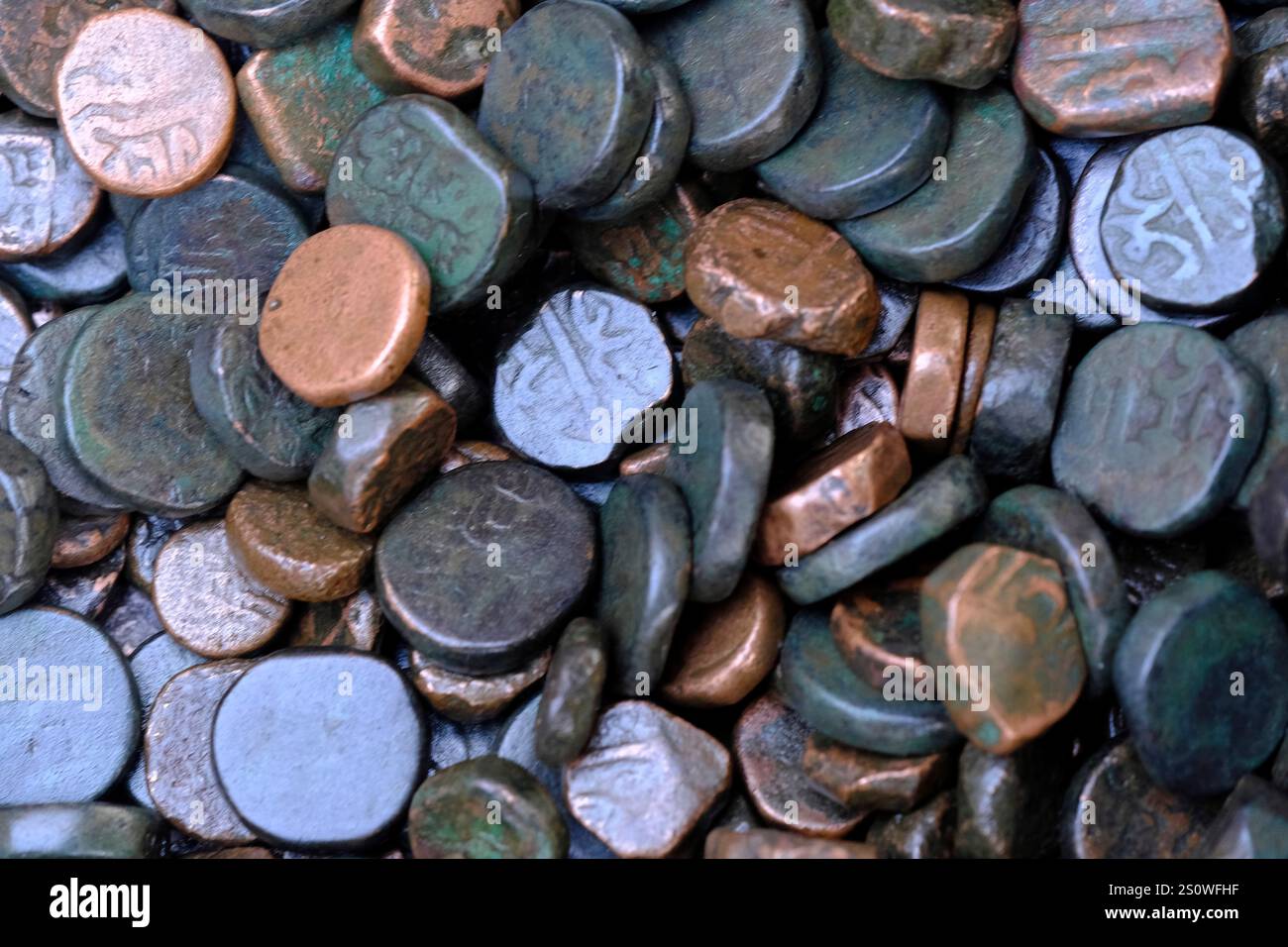 Extremely Rare Old Coins of the Mughal Empire Stock Photo - Alamy