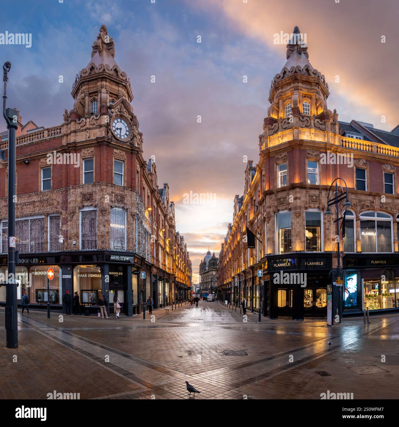 BRIGGATE, LEEDS, UK - DECEMBER 24, 2024. The ancient architecture of ...