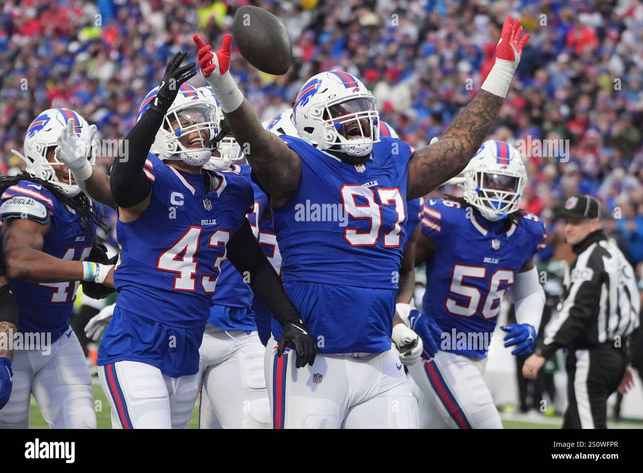 Buffalo Bills defensive tackle Jordan Phillips (97) celebrates after ...