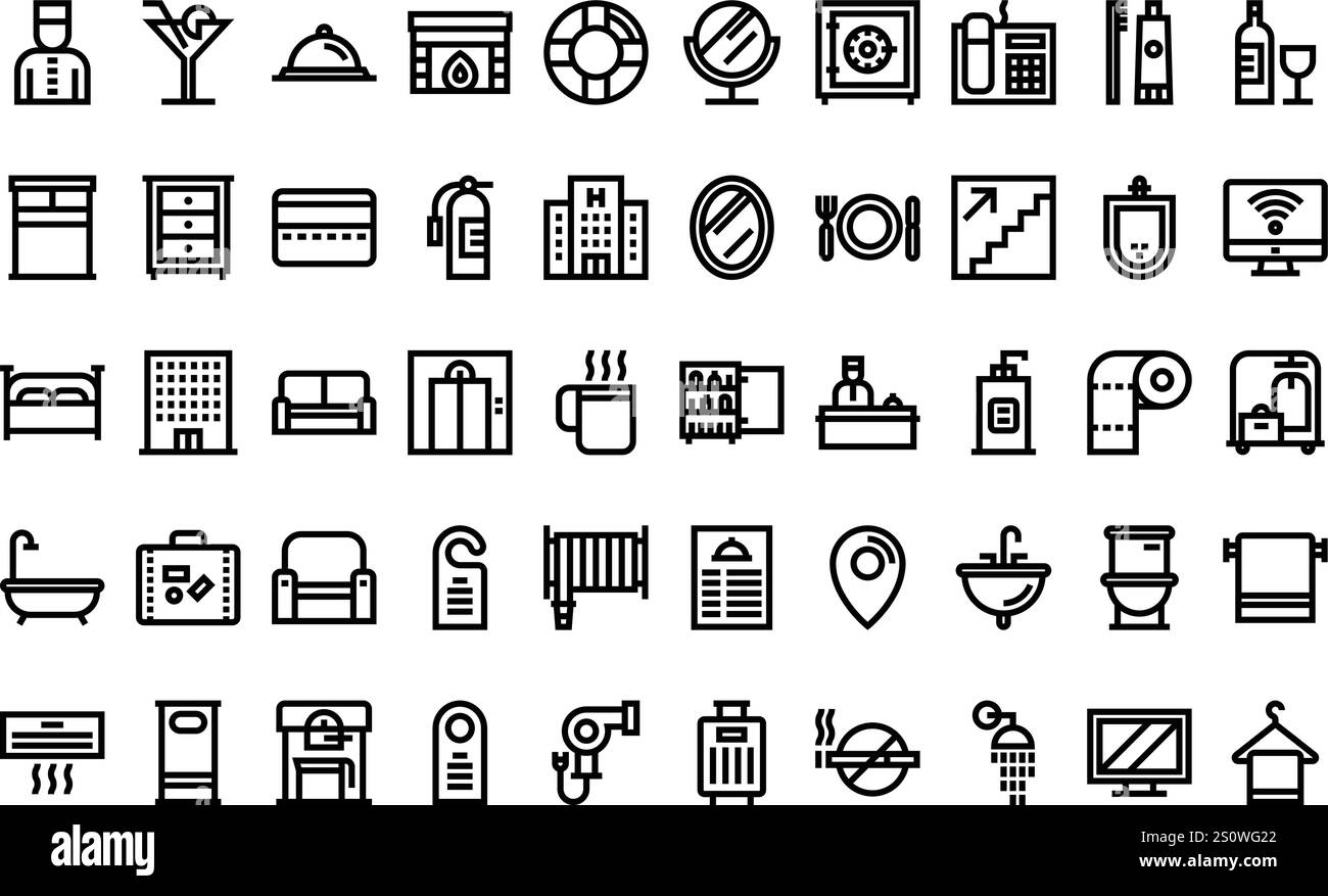 Hotel icons High-Quality Vector Icons Collection with Editable Stroke ...