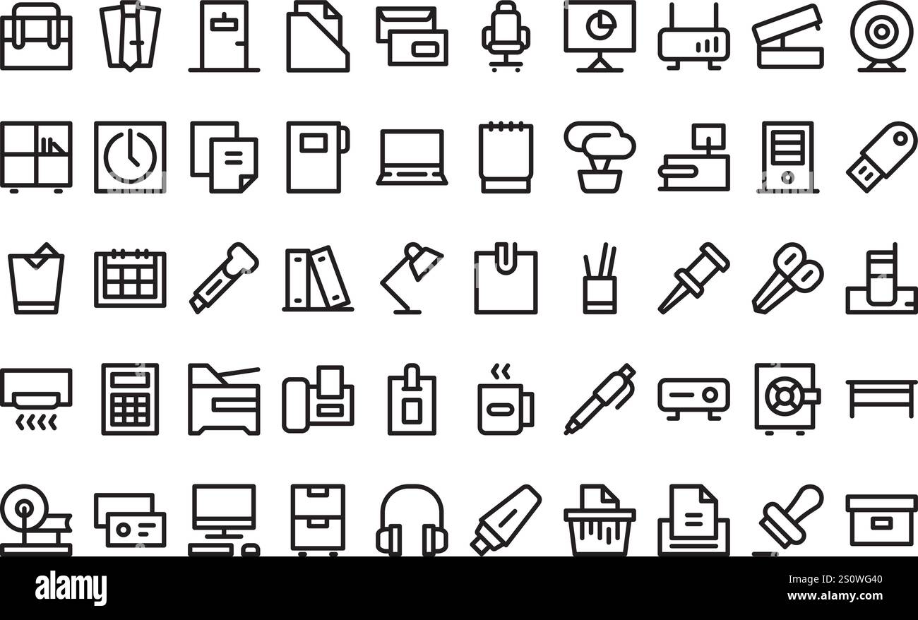 Office icons High-Quality Vector Icons Collection with Editable Stroke. Ideal for Professional ...
