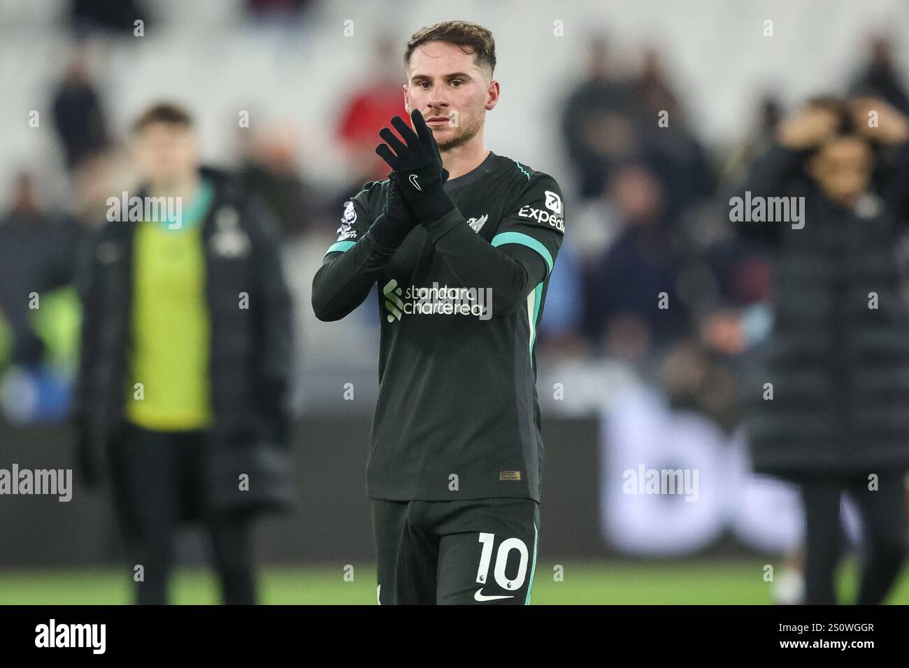 Alexis Mac Allister of Liverpool applauds the fans after the final ...