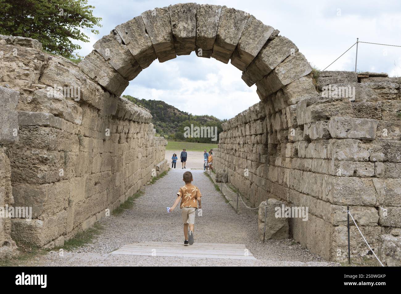 Monumental entrance to the stadium, crypt, ancient ruins of the ...
