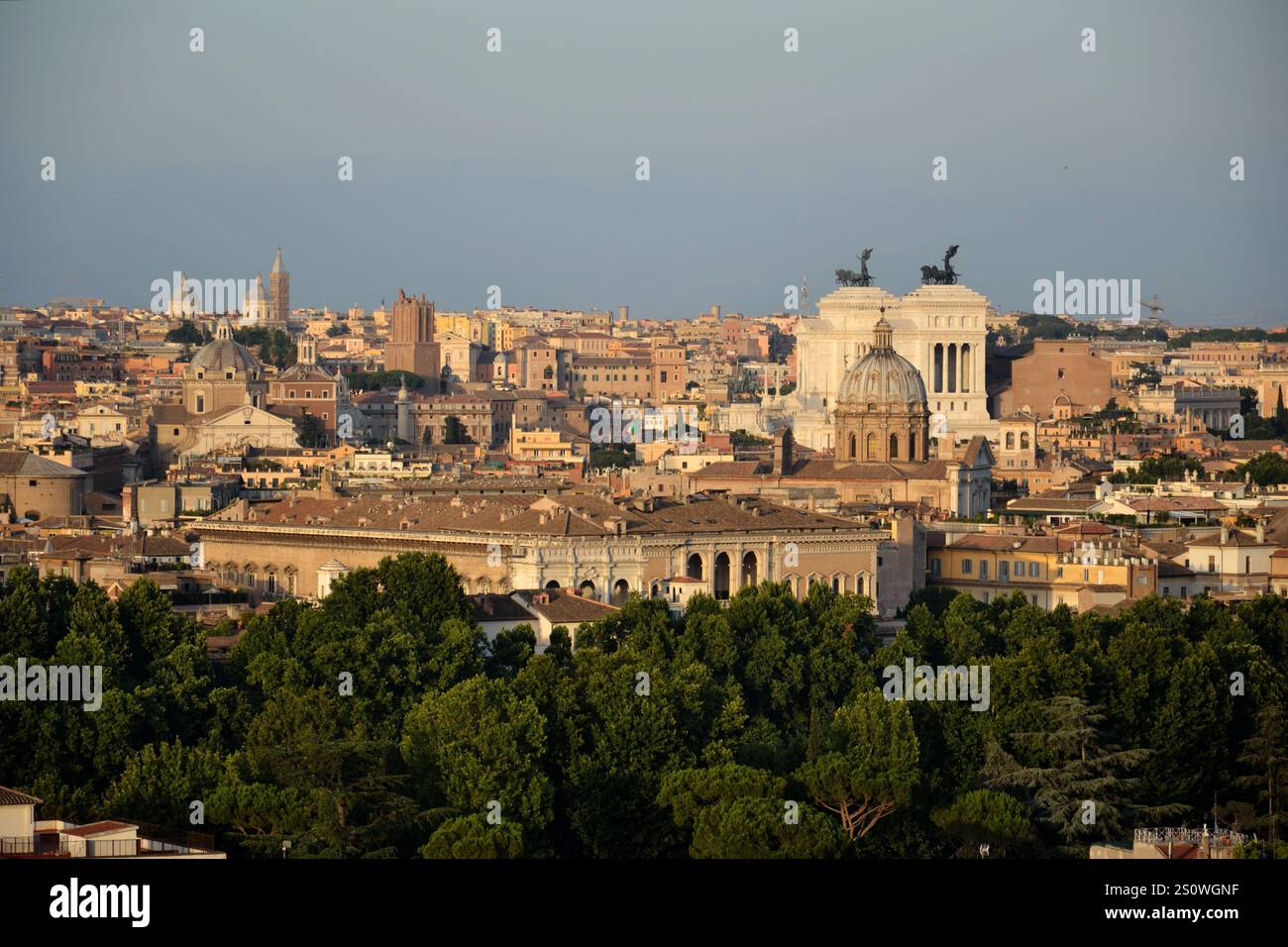 Panorama of Italian capital city Rome, Italy, sunny summer day Stock ...