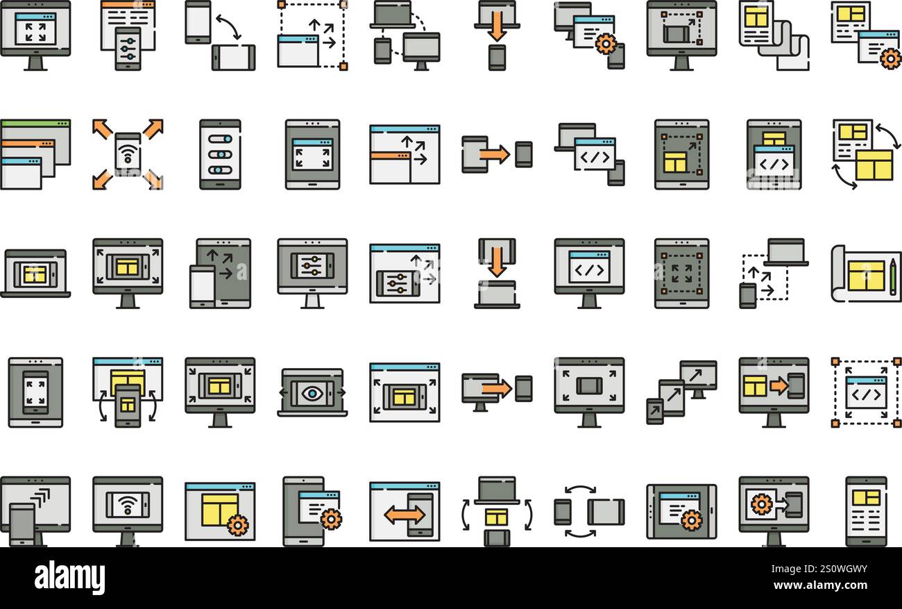 Responsive design icons High-Quality Vector Icons Collection with ...