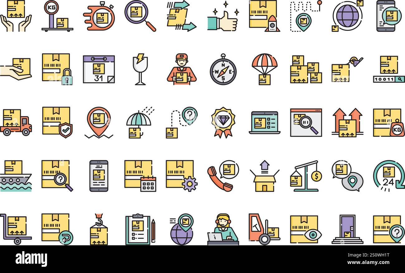 Package delivery icons High-Quality Vector Icons Collection with ...