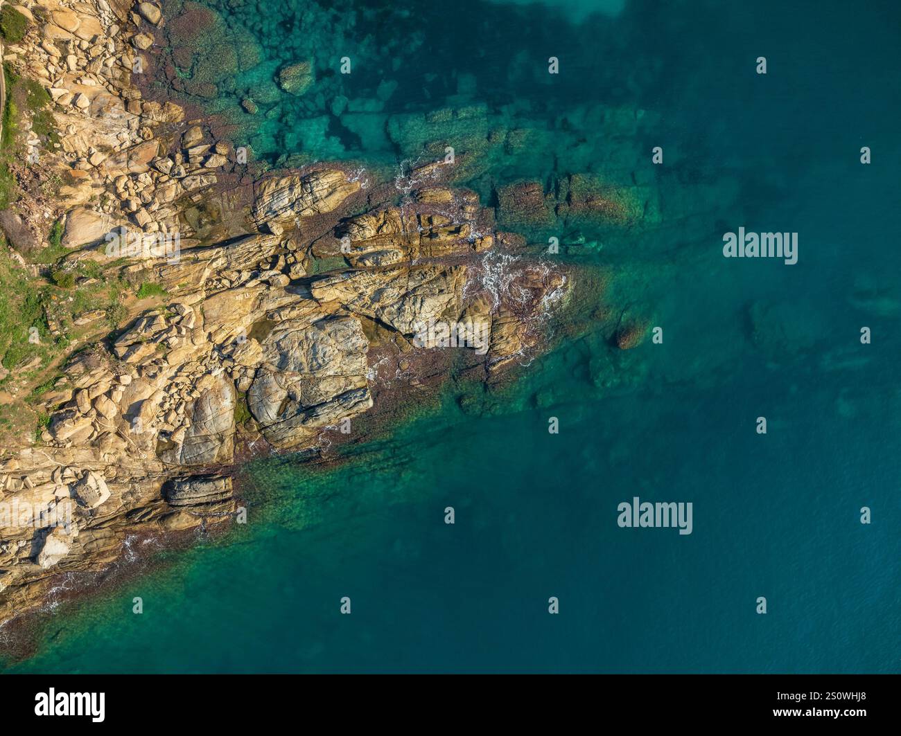 Aerial view of the rocky coast near Roses (Alt Empordà, Girona ...