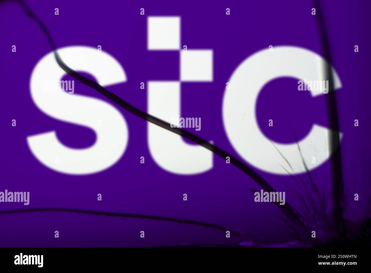STC logo is visible on the broken glass. Saudi Telecom Company is a ...