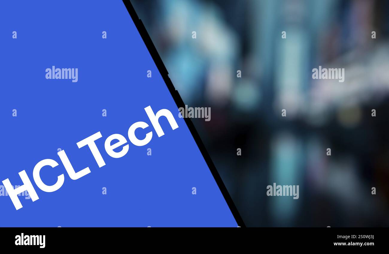 HCL Tech logo is displayed on smartphone. HCL Technologies Limited is an Indian multinational ...