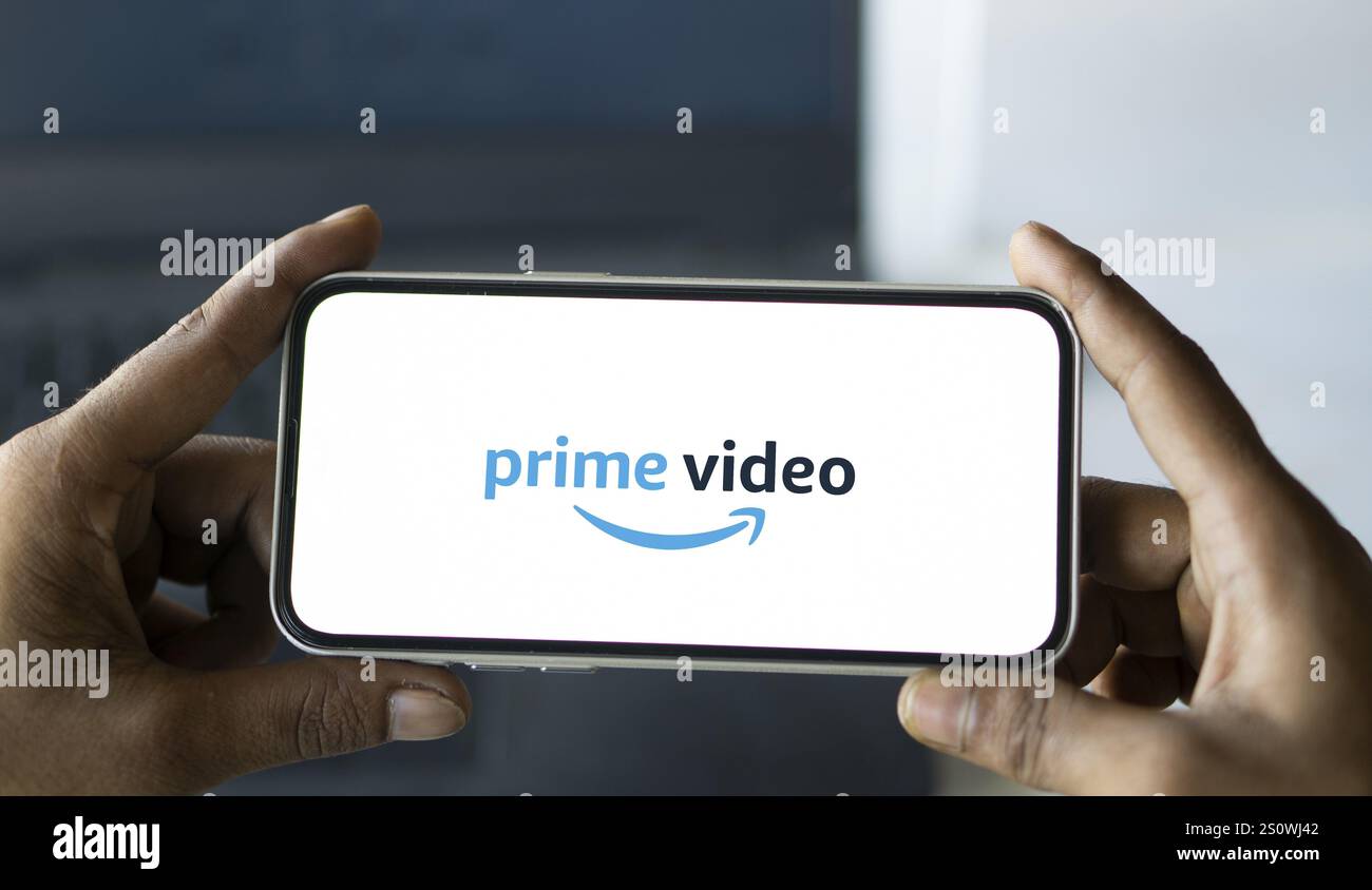 Amazon prime video logo is displayed on smartphone Stock Photo - Alamy