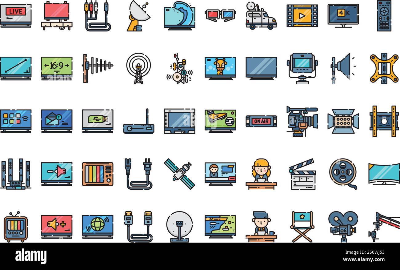 Television icons High-Quality Vector Icons Collection with Editable ...