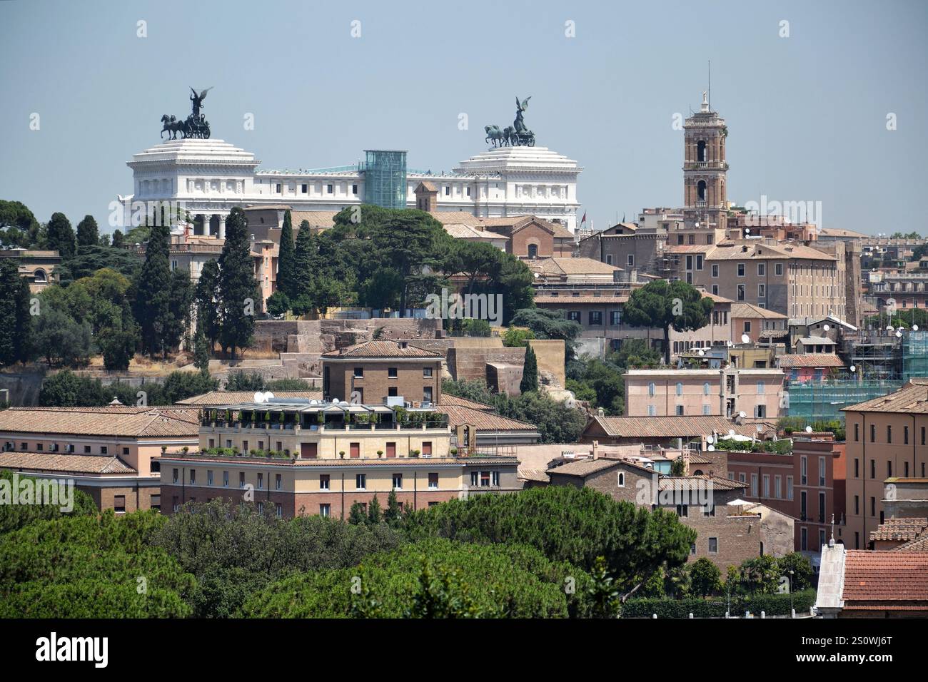 Panorama of Italian capital city Rome, Italy, sunny summer day Stock ...