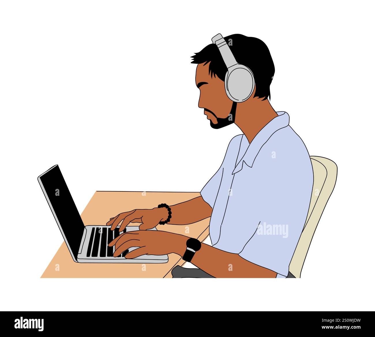 Typing businessman wearing business Stock Vector Images - Alamy