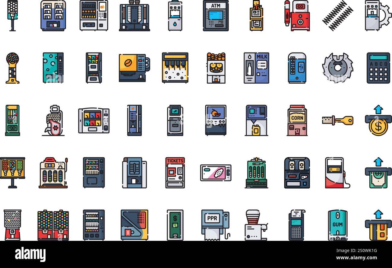 Vending machine icons High-Quality Vector Icons Collection with ...