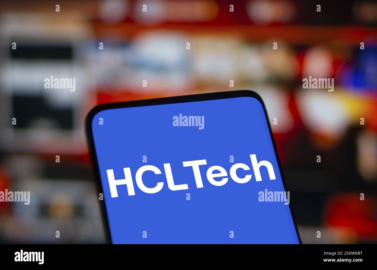 HCL Tech logo is displayed on smartphone. HCL Technologies Limited is an Indian multinational ...