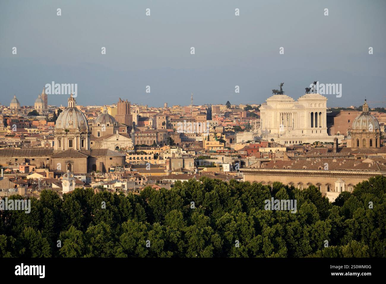 Panorama of Italian capital city Rome, Italy, sunny summer day Stock ...