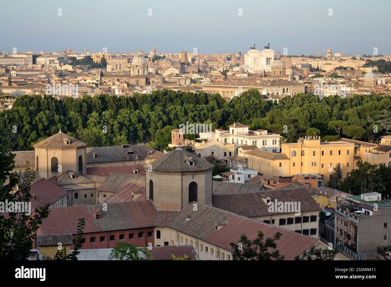 Panorama of Italian capital city Rome, Italy, sunny summer day Stock ...