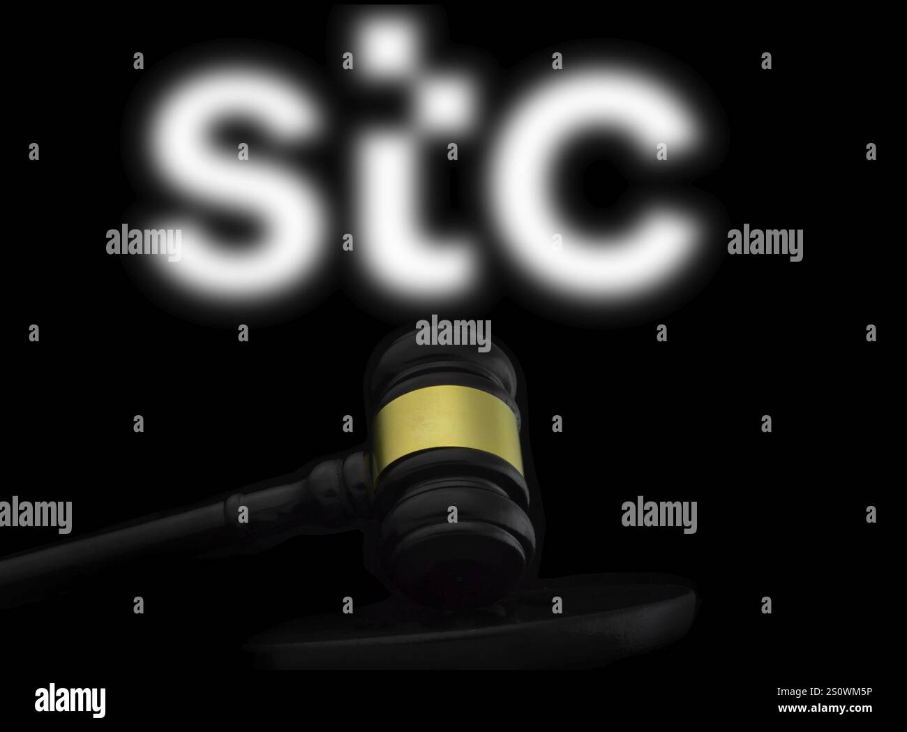 Court gavel in front of the STC logo. Saudi Telecom Company is a saudi ...