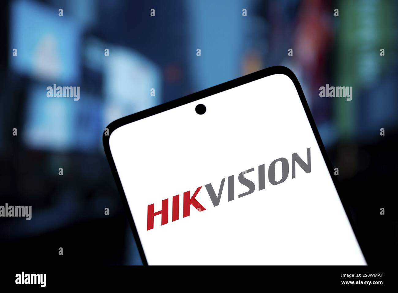 Hikvision logo is displayed on smartphone. Hikvision is a leading ...
