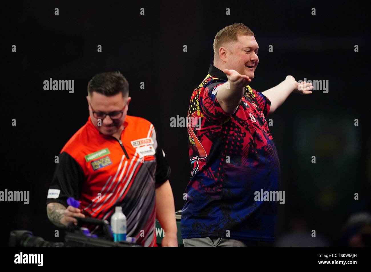 Ricky Evans in action during his third round match against Robert Owen ...