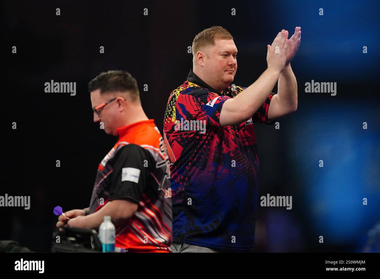 Ricky Evans in action during his third round match against Robert Owen ...