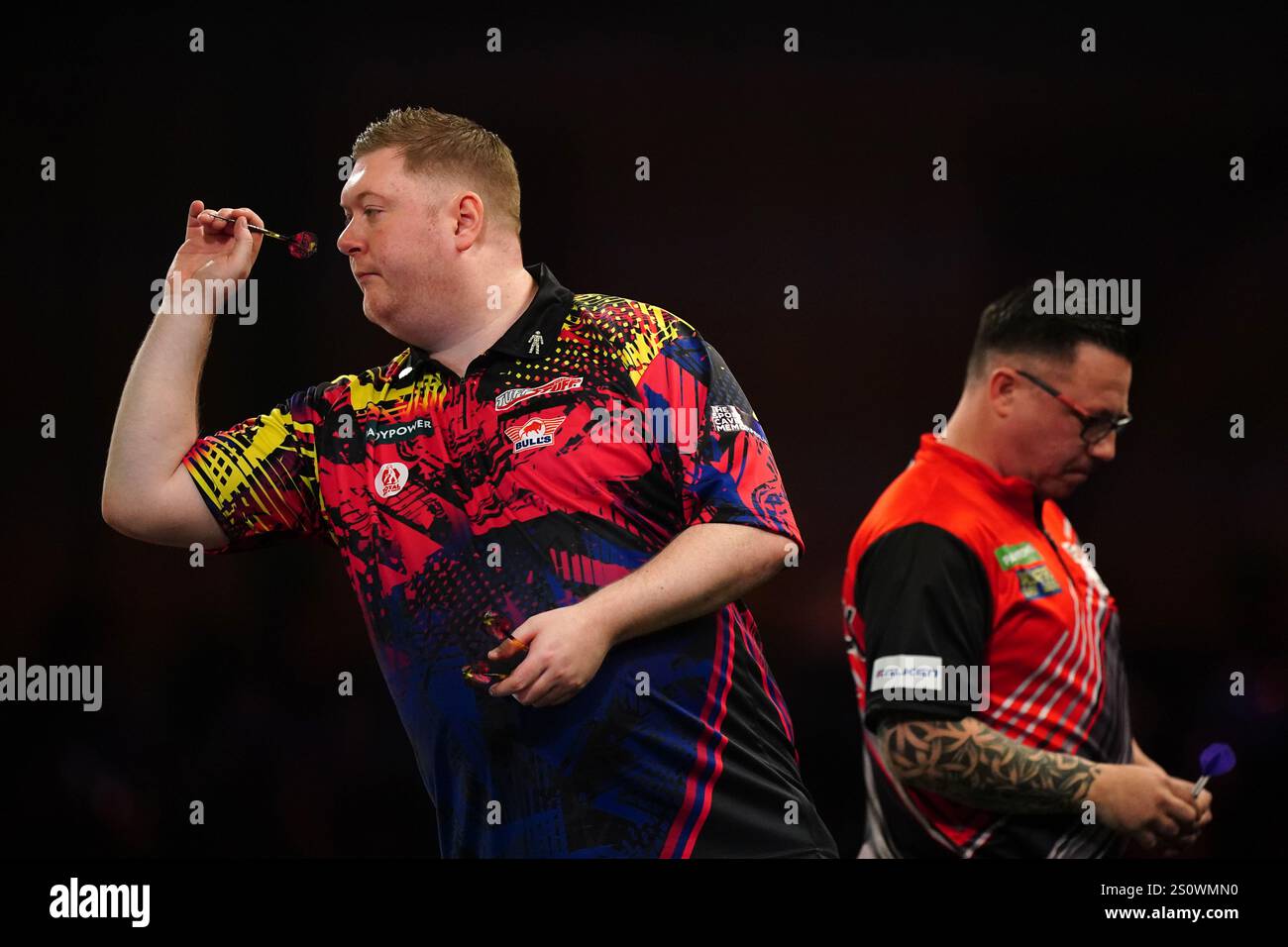 Ricky Evans in action during his third round match against Robert Owen ...