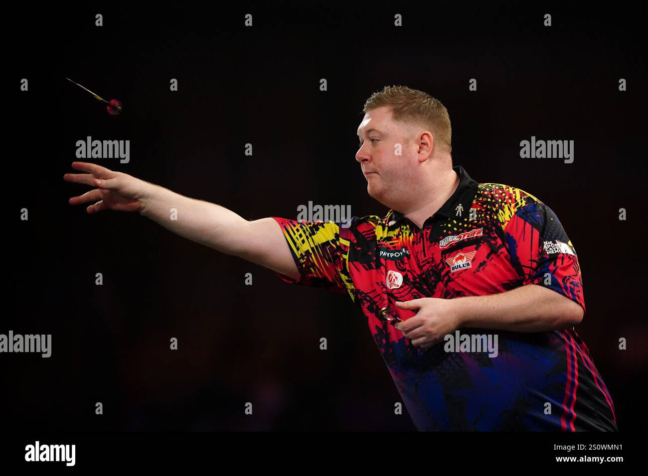 Ricky Evans in action during his third round match against Robert Owen ...