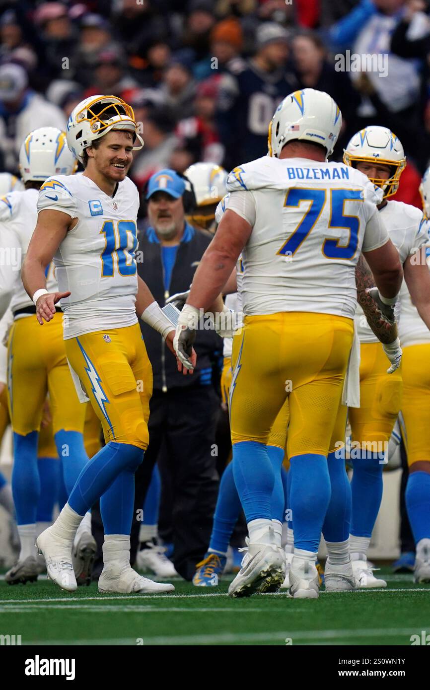 Los Angeles Chargers quarterback Justin Herbert (10) congratulates ...