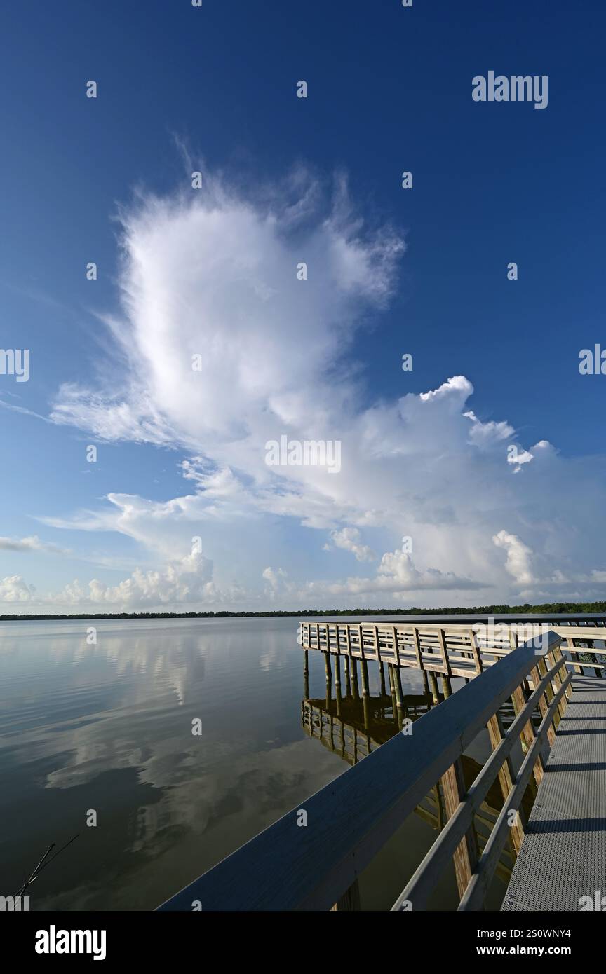 Dramatic summer morning cloudscape over West Lake and its boardwalk in ...