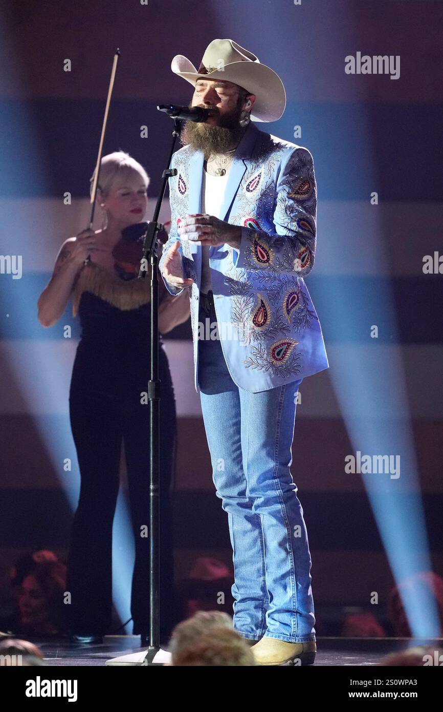 Nashville, Tennessee, USA. 20th Nov, 2024. Post Malone. 58th Annual CMA ...
