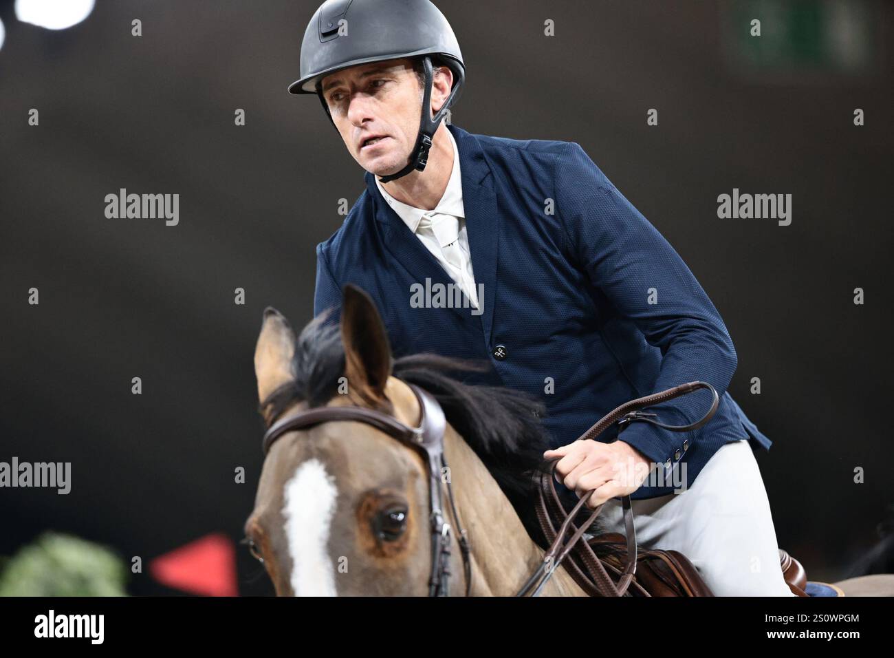Gregory Wathelet of Belgium with Ace of Hearts during the Jumping ...