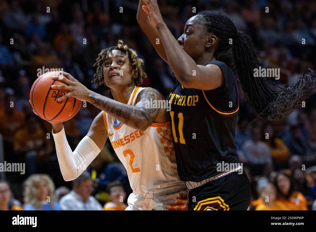 Tennessee Guard Ruby Whitehorn 2 Drives For A Shot Against Winthrop