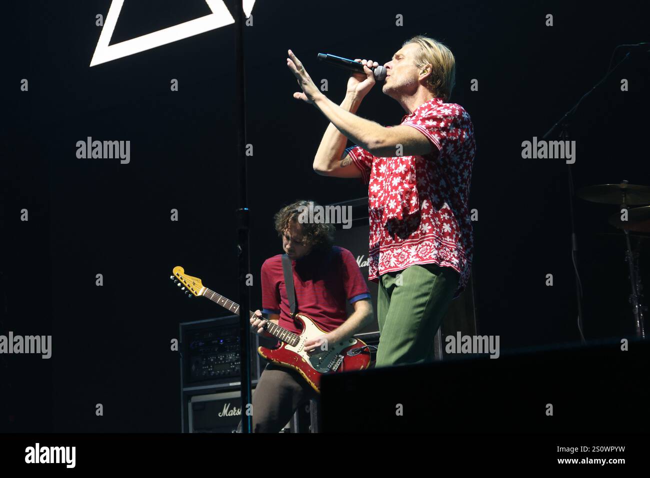 Zach Irons and Aaron Bruno of AWOLNATION performs onstage during The ...