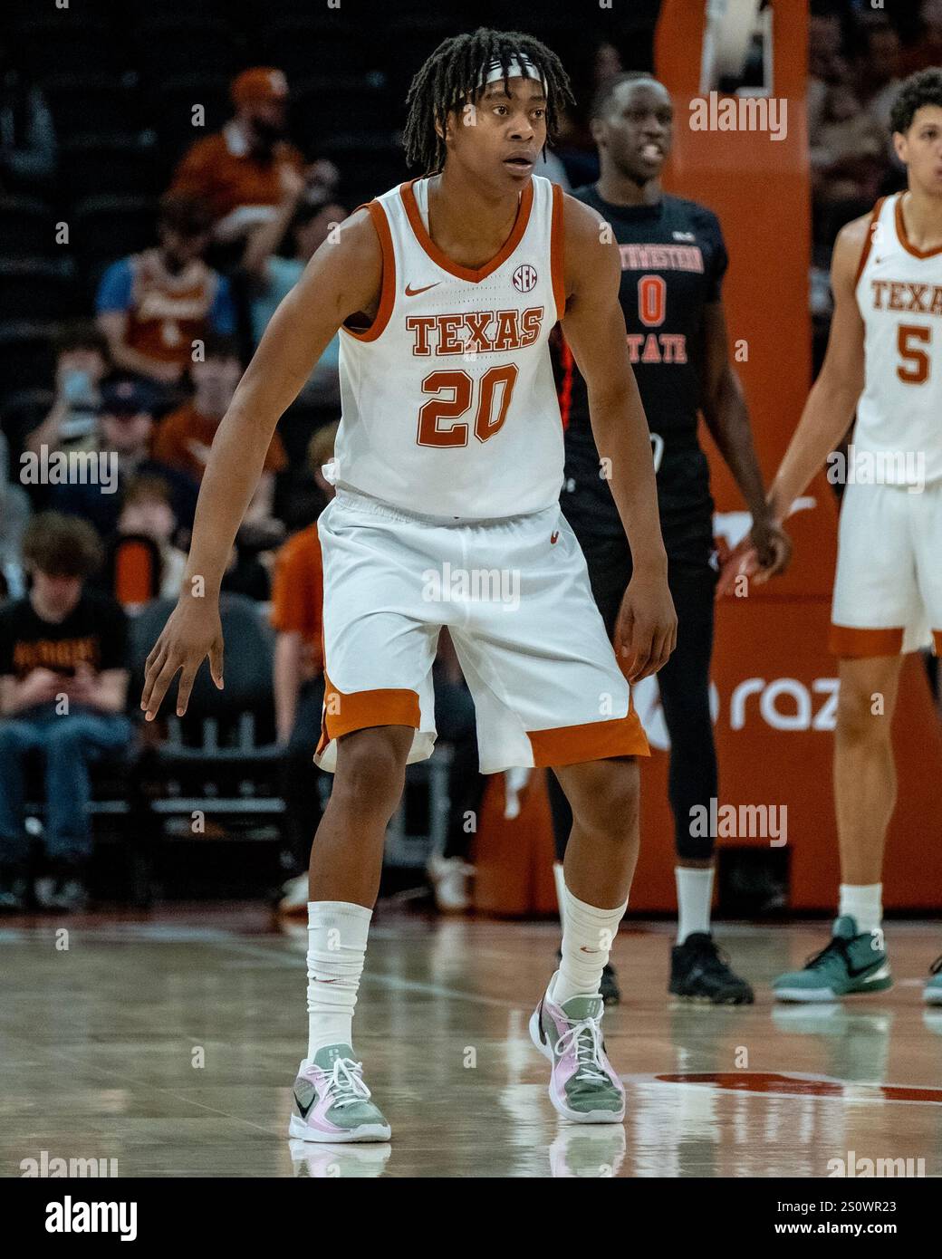 Dec 29, 2024. Tre Johnson (20) of the Texas Longhorns in action vs the ...