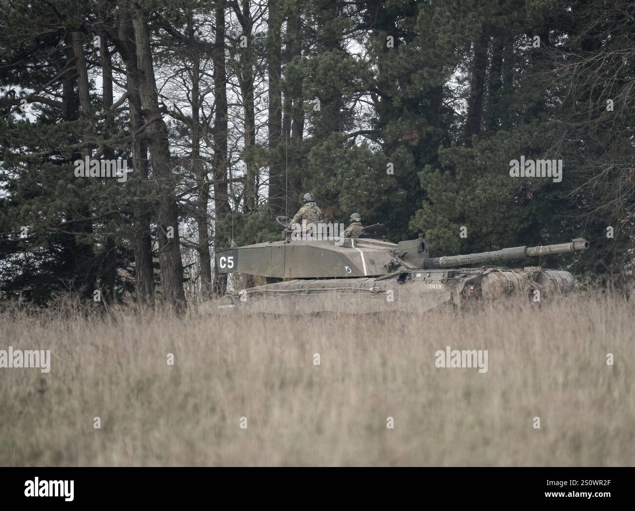 commander and gunner directing a british army challenger ii 2 FV4034 ...