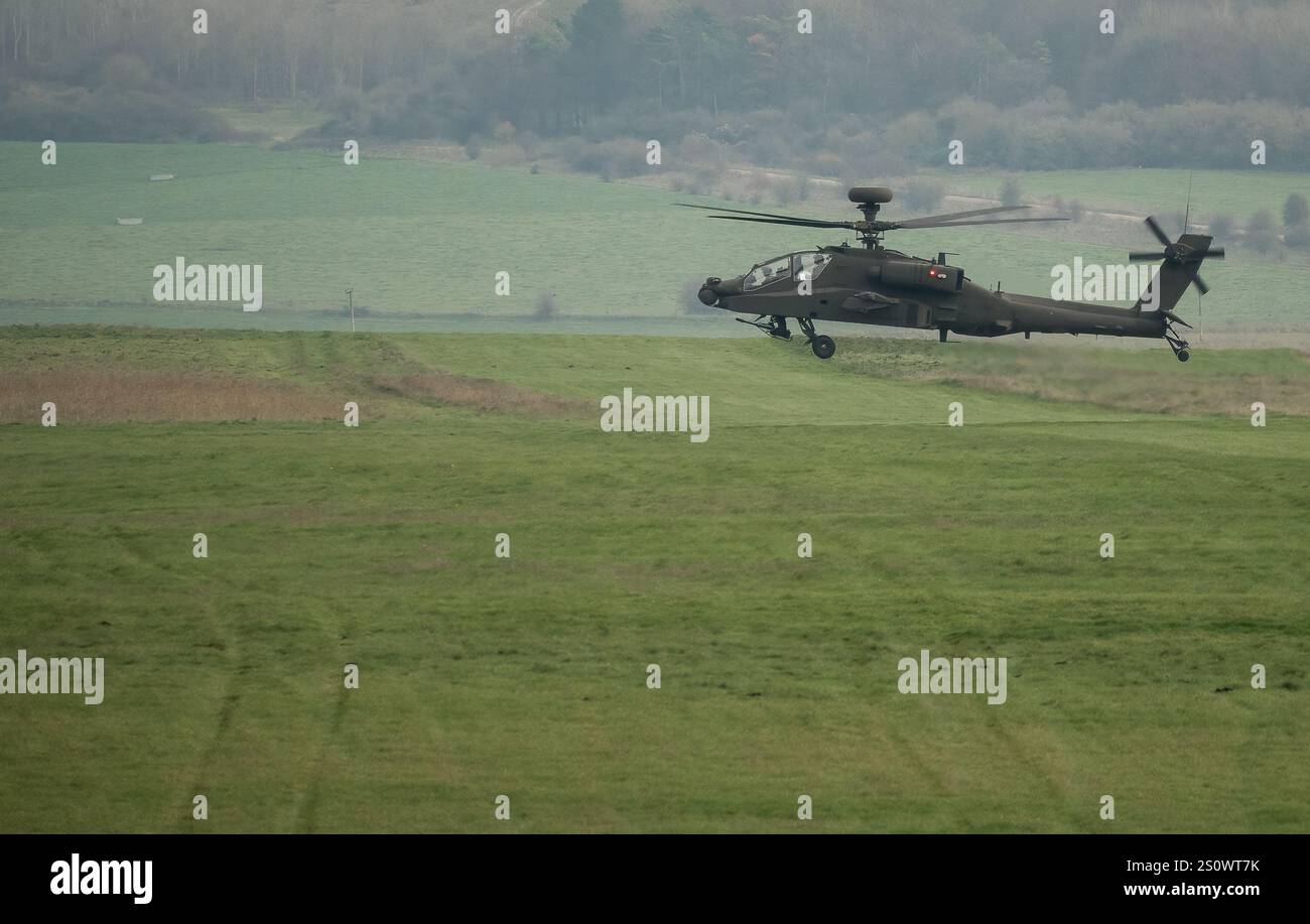 close-up of a British army Boeing Apache Longbow Attack helicopter AH2 ...