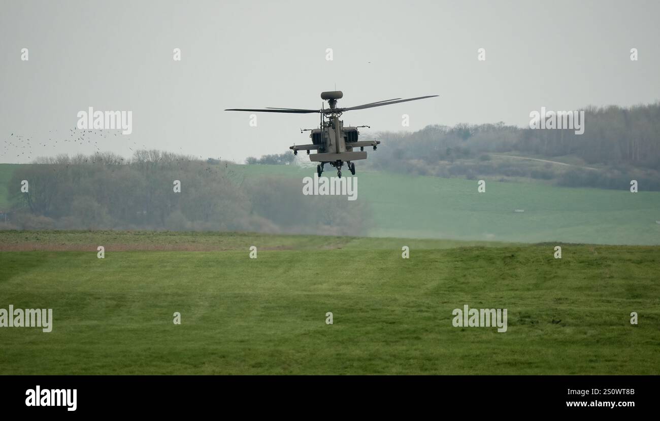 close-up of a British army Boeing Apache Longbow Attack helicopter AH2 ...