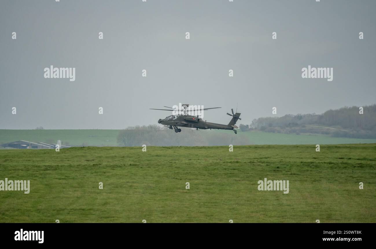 close-up of a British army Boeing Apache Longbow Attack helicopter AH2 ...