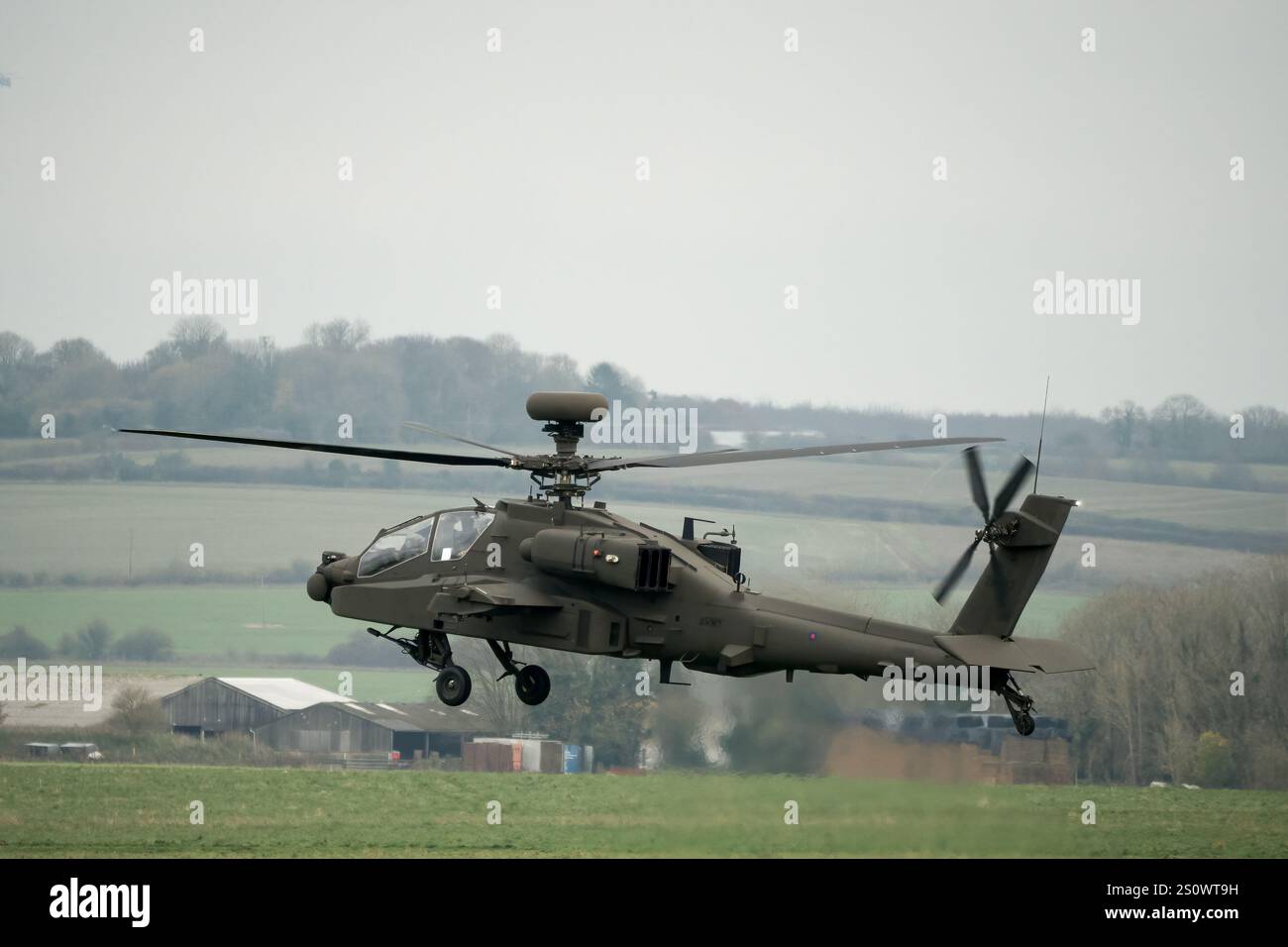 close-up of a British army Boeing Apache Longbow Attack helicopter AH2 ...