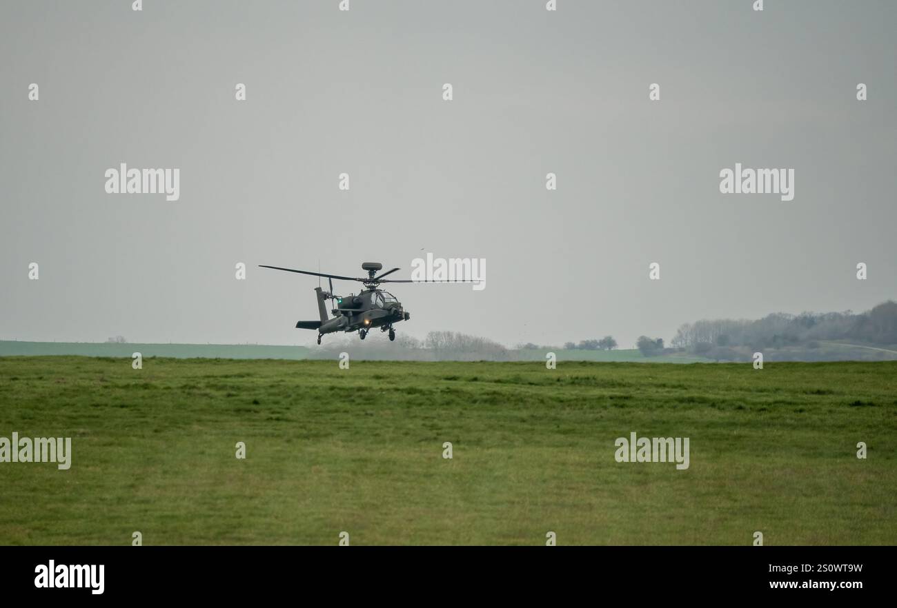 close-up of a British army Boeing Apache Longbow Attack helicopter AH2 ...