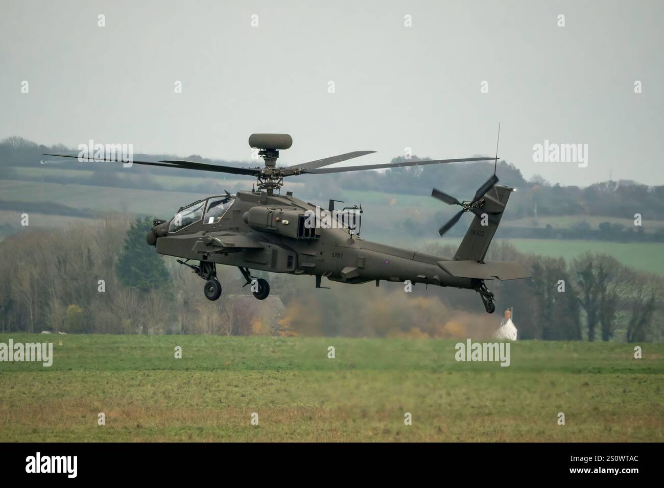 close-up of a British army Boeing Apache Longbow Attack helicopter AH2 ...