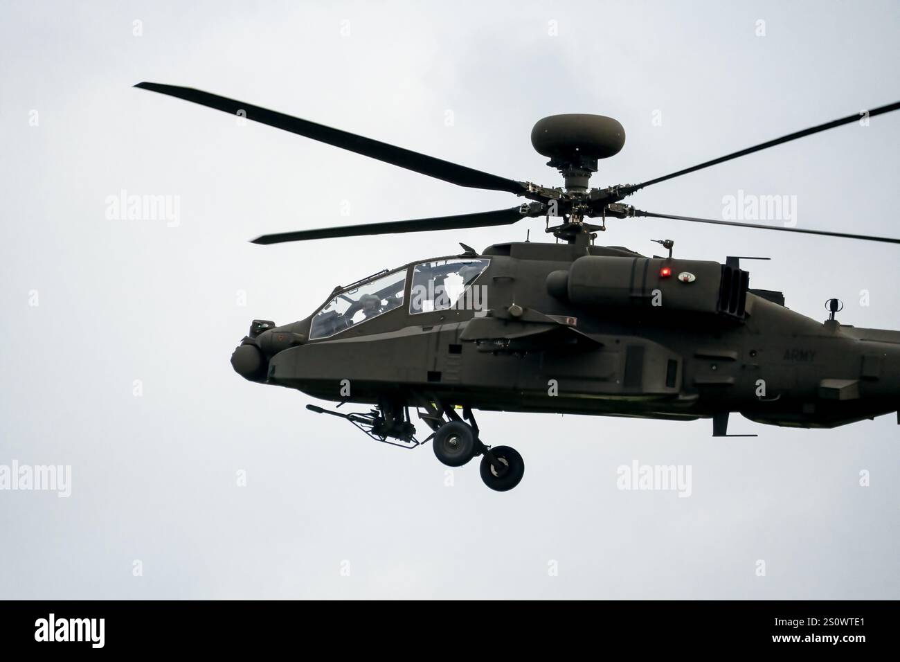 close-up of a British army Boeing Apache Longbow Attack helicopter AH2 ...