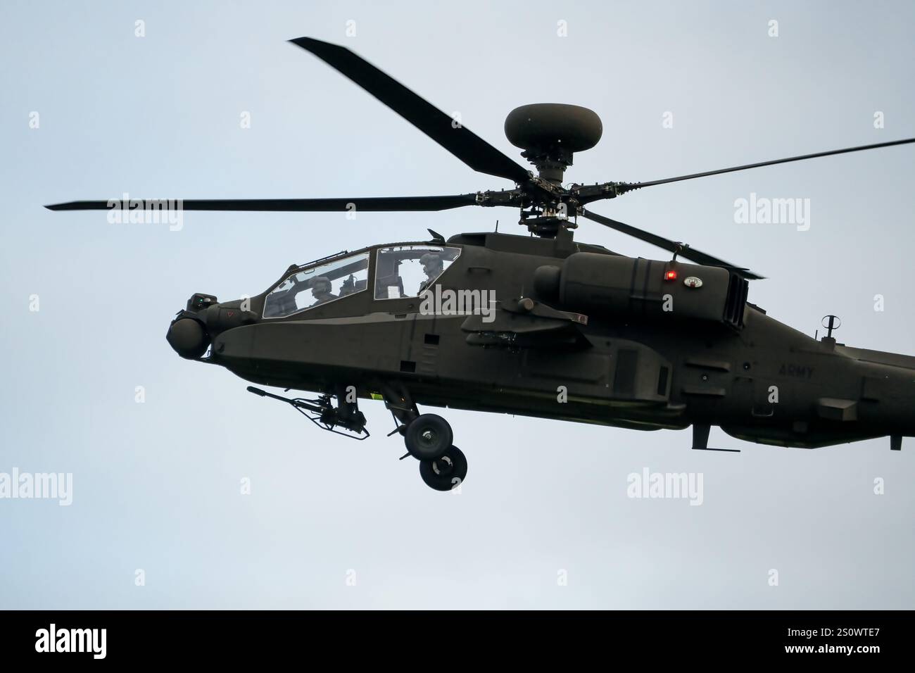close-up of a British army Boeing Apache Longbow Attack helicopter AH2 ...